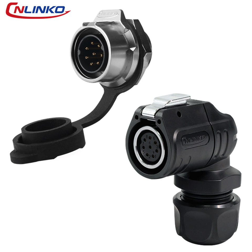 Cnlinko Industrial Plug Ip68 Power Connector Plastic and Metal LP16 90 ...