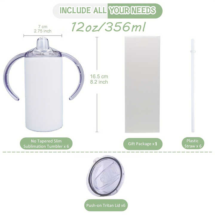 Factory Sublimation 12oz Sippy Cup Sublimation Tumblers for Kids Bottle ...