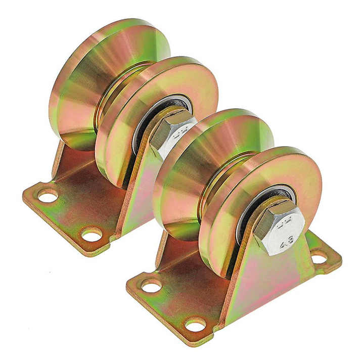 3" 4'' 6" Solid Steel V-Groove Gate Wheel for V-Profile Sliding Gate ...