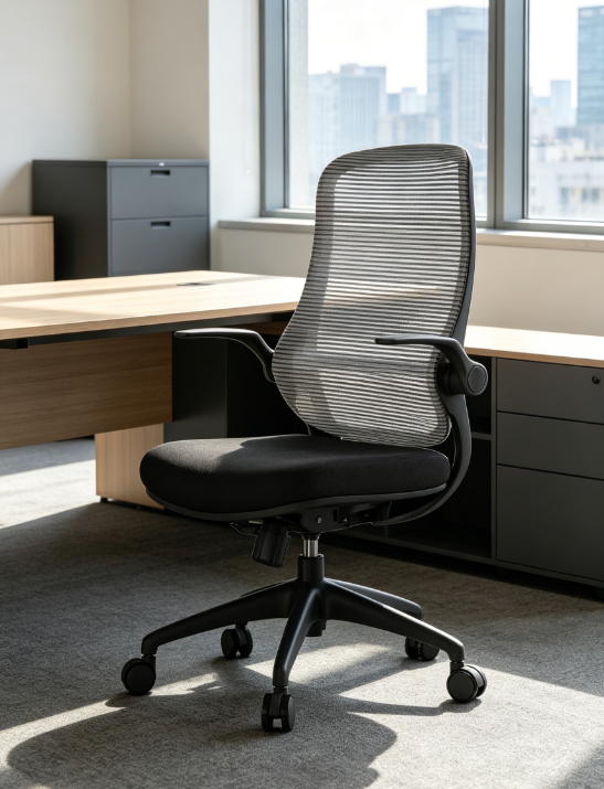 Modern Ergonomic Swivel Office Chair with PU Breathable Mesh Back ...