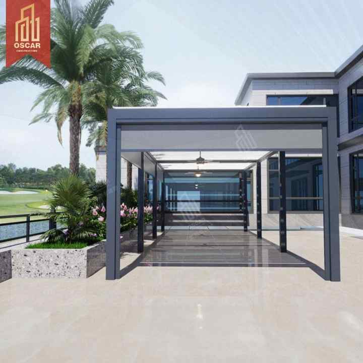 China Garden Aluminum Pergola Outdoor Structure Louvered Motorized ...