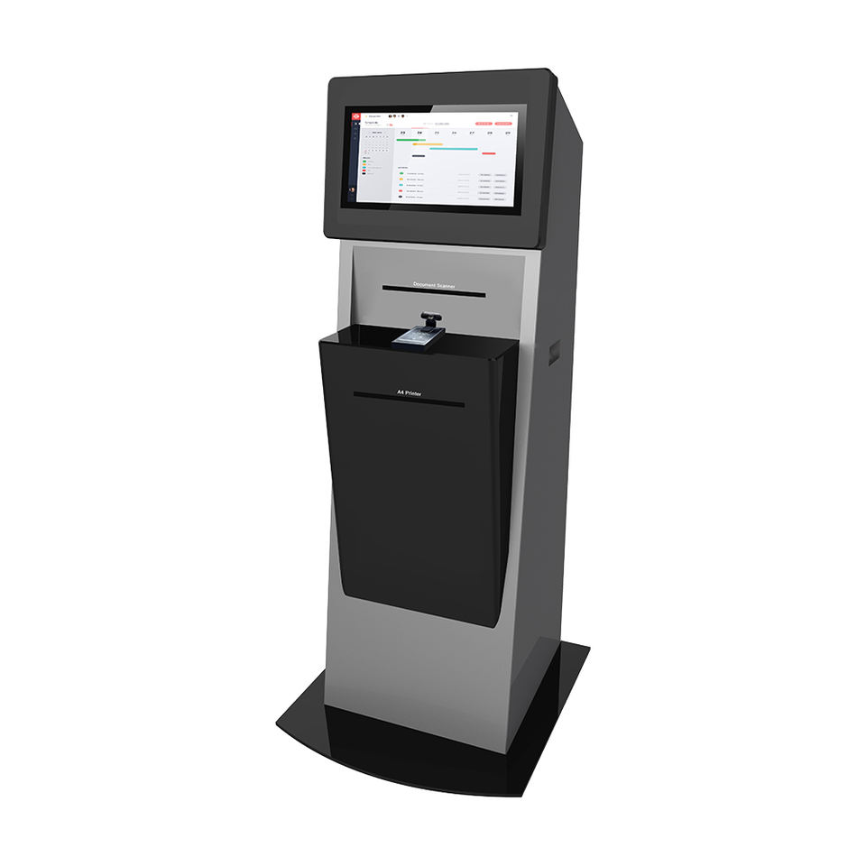 Airport Self Check in Kiosk Capacitive Touch Display Passport Scanner ...