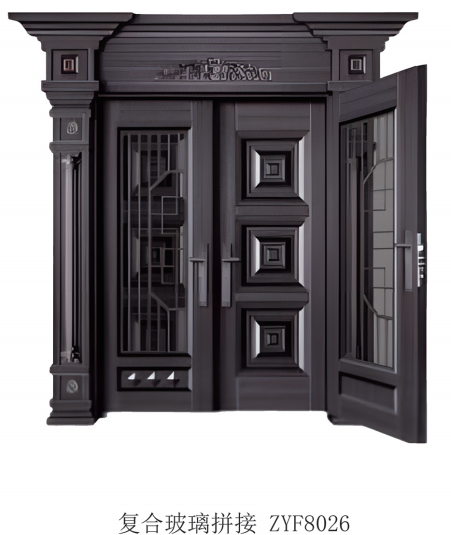 Haotian French Swing Wrought Iron Anti-Theft Entry Door Modern Design ...