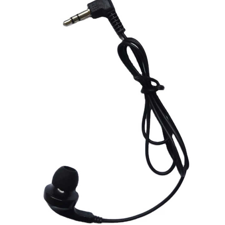 3.5mm Plug Reinforced 1m Cord Single Side Earphone Economical Mono ...