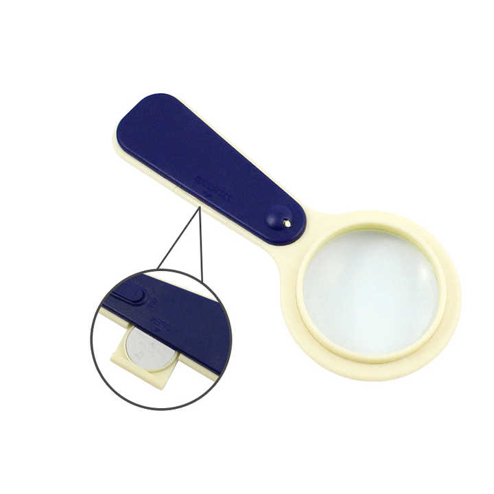 1 LED Light 10X Handheld Reading Compact Magnifier with Mini Compass ...
