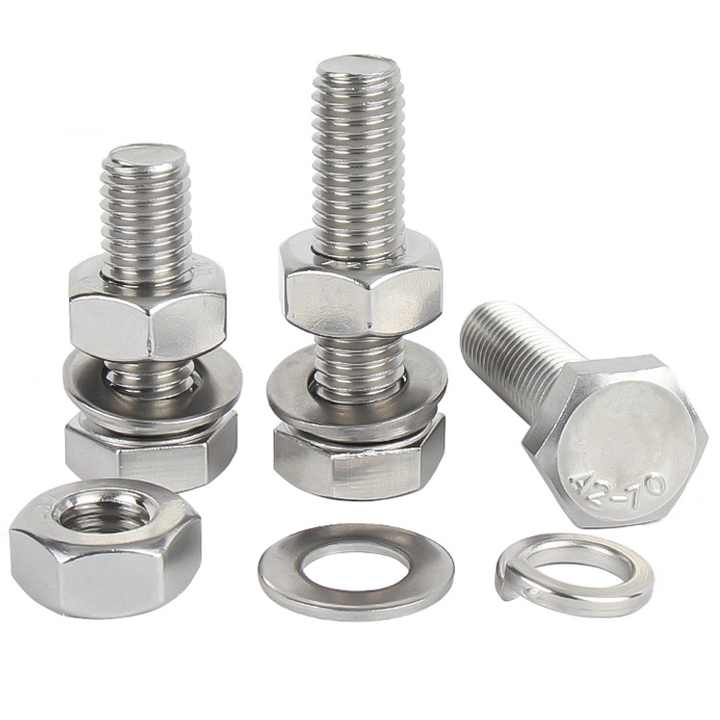 M4 M5 M6 M8 M10 M12 304 Stainless Steel Hexagon Bolt Screw and Nut Set ...