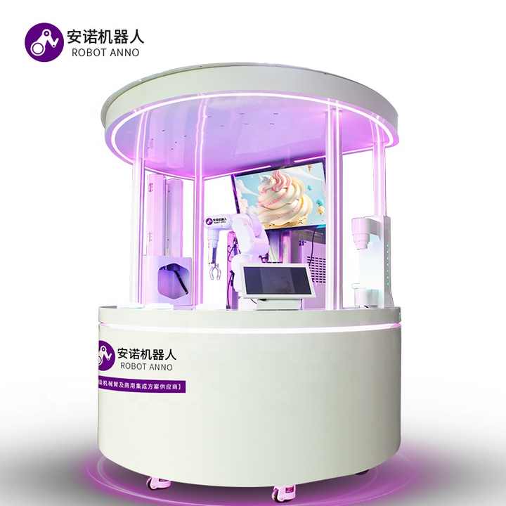 Customize 6 Axis Robot Service Yogurt and Milk Ice Cream Vending ...