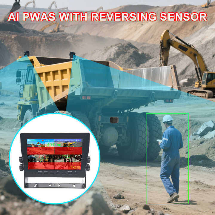 AI BSD PWAS System with 4CH 7Inch Monitor Camera System for Heavy Duty ...