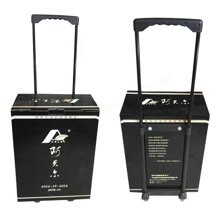 Custom Printed Folding Paper Trolley Box Display Rack for Exhibition ...