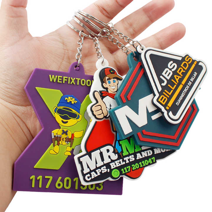 Custom Silicone Cute Letter 2D PVC Key Chain Keyring