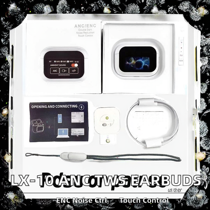 LX-10 TWS ANC In-Ear Earbuds LCD Full Touch Screen Wireless Gaming ...