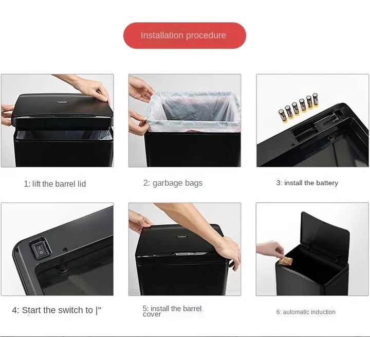 Smart Touchless Trash Can - Stainless Steel Sensor Bin