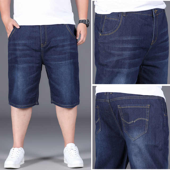 Wholesale Custom Large Size Denim Shorts Men's Summer Loose Plus Fat ...