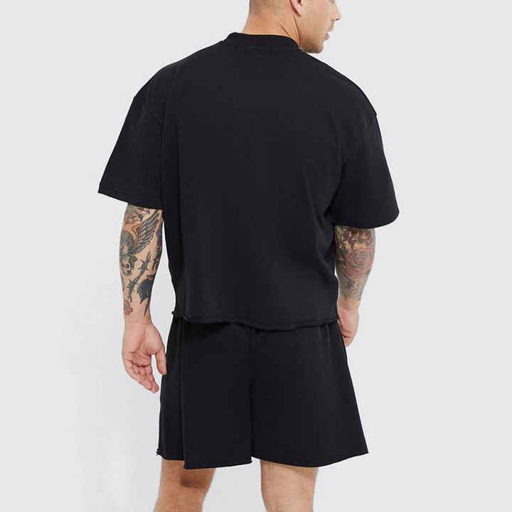 Oversized Crop Boxy Fit Tshirt Mens 100% Cotton Drop Shoulder ...