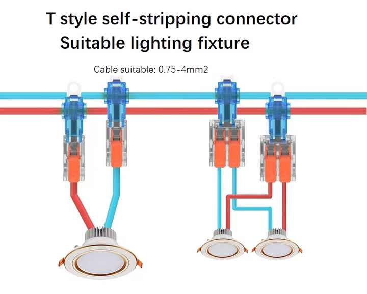 T-Shape Wire Splitter Electrical Connector Terminal Electric Clamp Wire ...