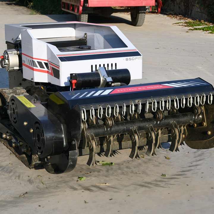 Remote Flail Lawn Mower with Blades Gasoline Engine Robot Grass Cutter ...
