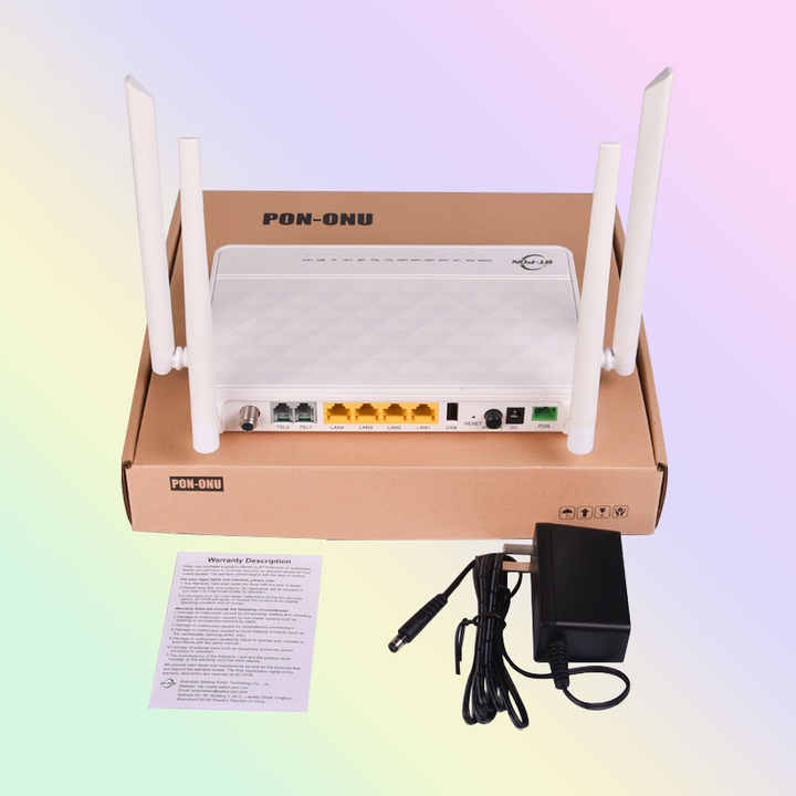 OEM FTTH Modem - Fiber Optic Xpon Ont Router Pon 4GE+VOIP