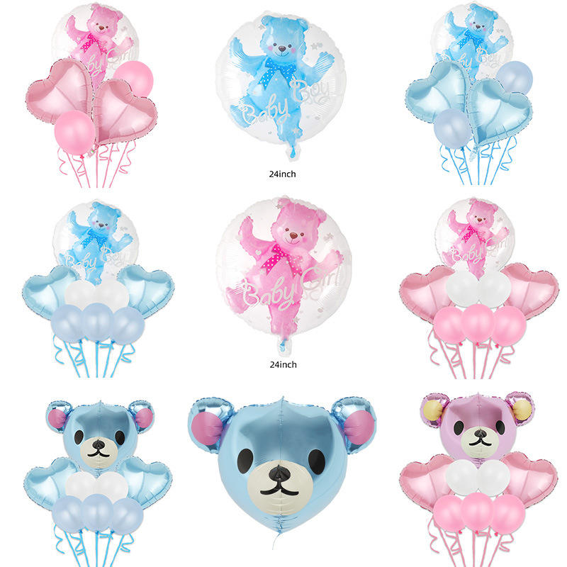 24 Inch Transparent Teddy Bear Bobo Ball Aluminum Film Balloon Cartoon ...