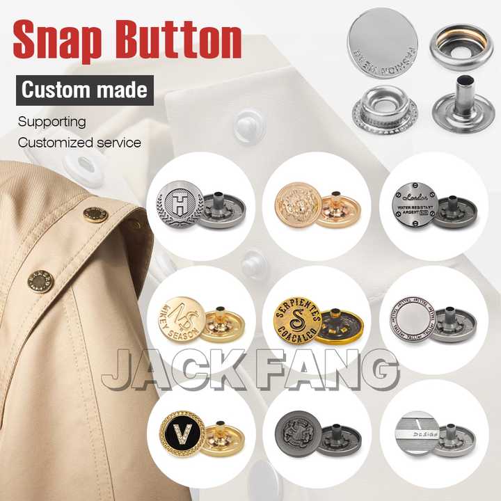 Custom Logo Fashion Metal Snap Button 10mm 18mm 20mm Black Iron Gun ...