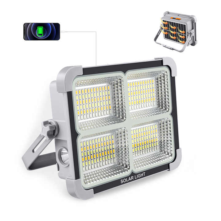 USB Rechargeable Work Light with Foldable Solar Panels