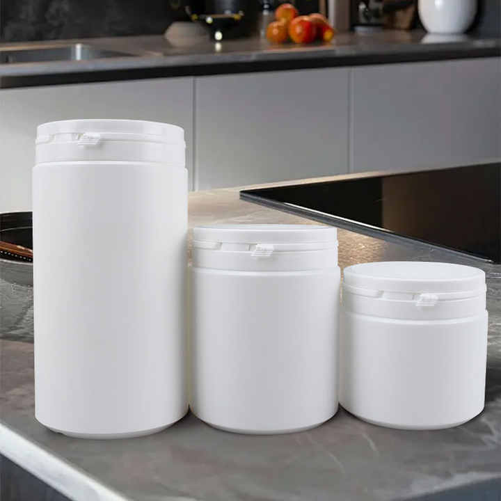 Tear of Cap HDPE Healthcare Supplement Cylinder Wide Mouth