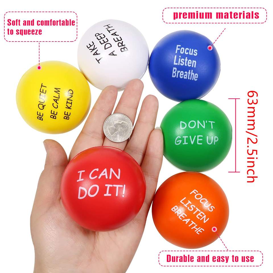 2.5'' PU Stress Relief Balls - Perfect for Anxiety & ADHD