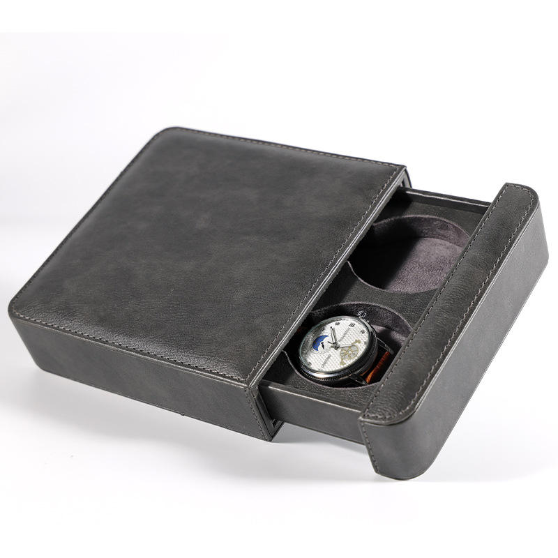 Luxury PU Leather Watch Storage Box, Pull-Out Style Gift Portable Watch ...