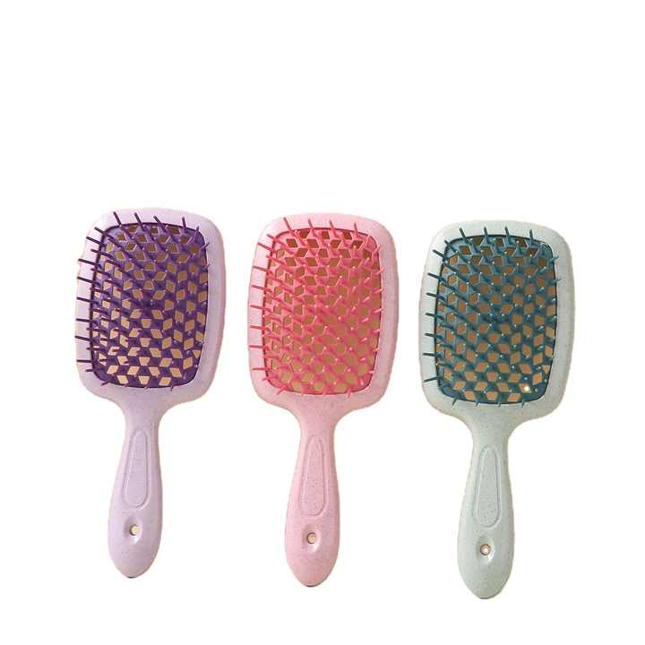Straw Mesh Comb Care Massage Curling Hair Comb To Remove Dandruff And ...