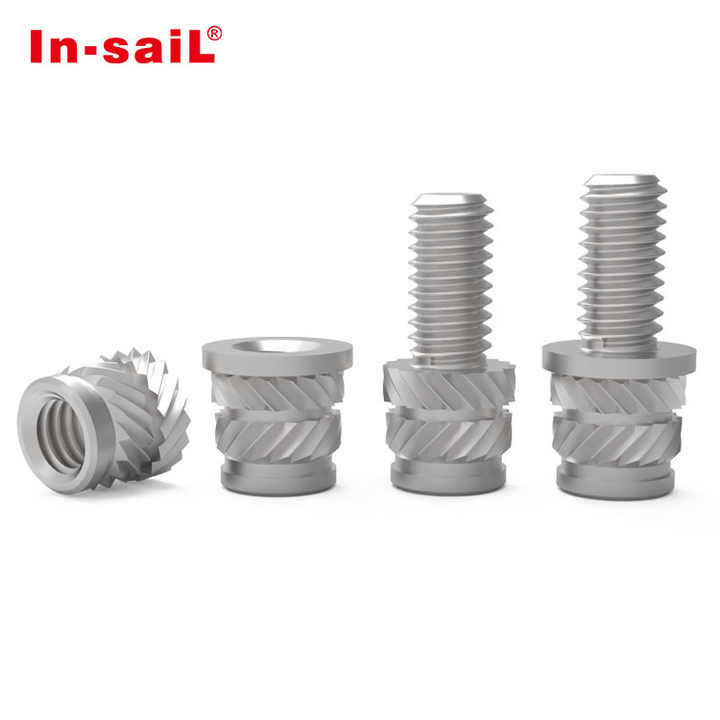 M1.4 Opposite Angled Knurled Insert Nut Suppliers Brass Inserts for Plastic