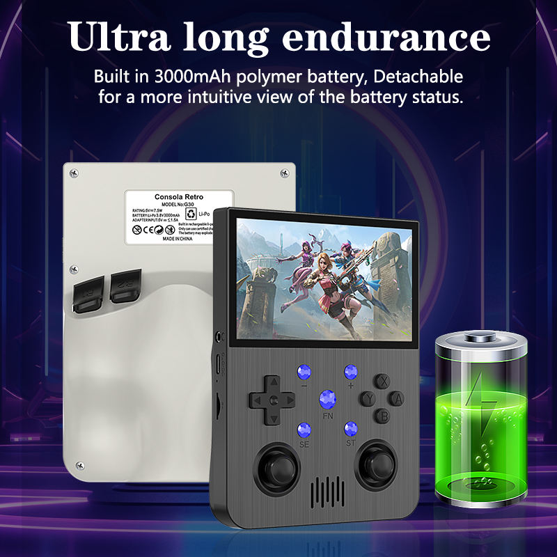 G30 Retro Handheld Game Console 4.3Inch Ips Screen 3D Joystick Open ...
