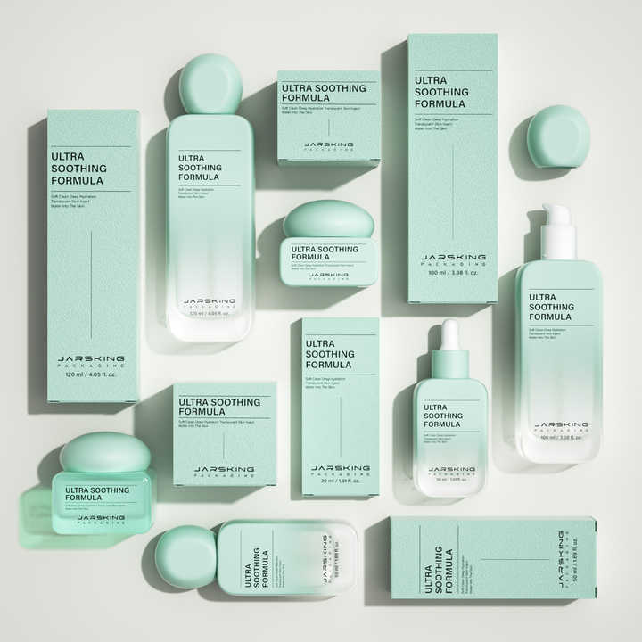 Unique Coloured Gradient Cosmetic Packaging Set - Custom Printed Glass ...