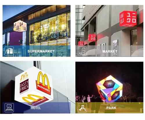 3D Magic Cube LED Display P2 P3 P4 Wifi 4G Control Waterproof Indoor ...