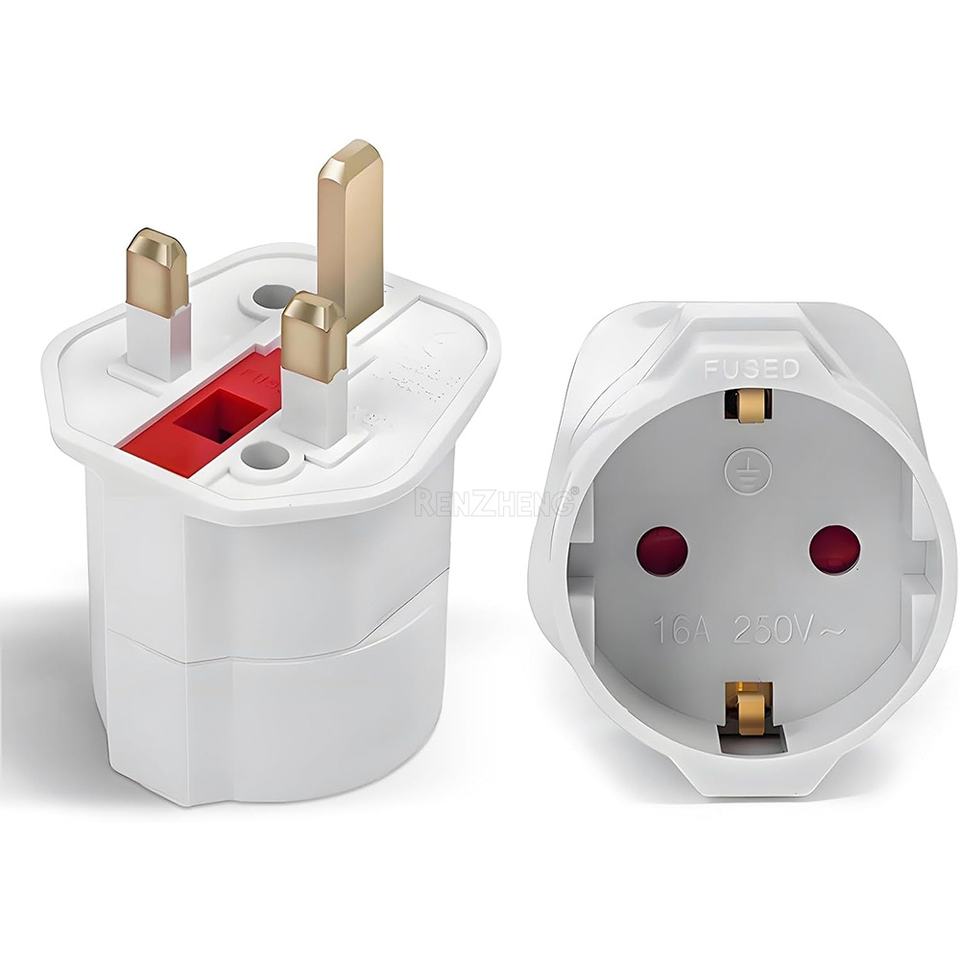 UK 16A Power Adapter Single Socket Travel Adaptor EU UK Converter Plug ...