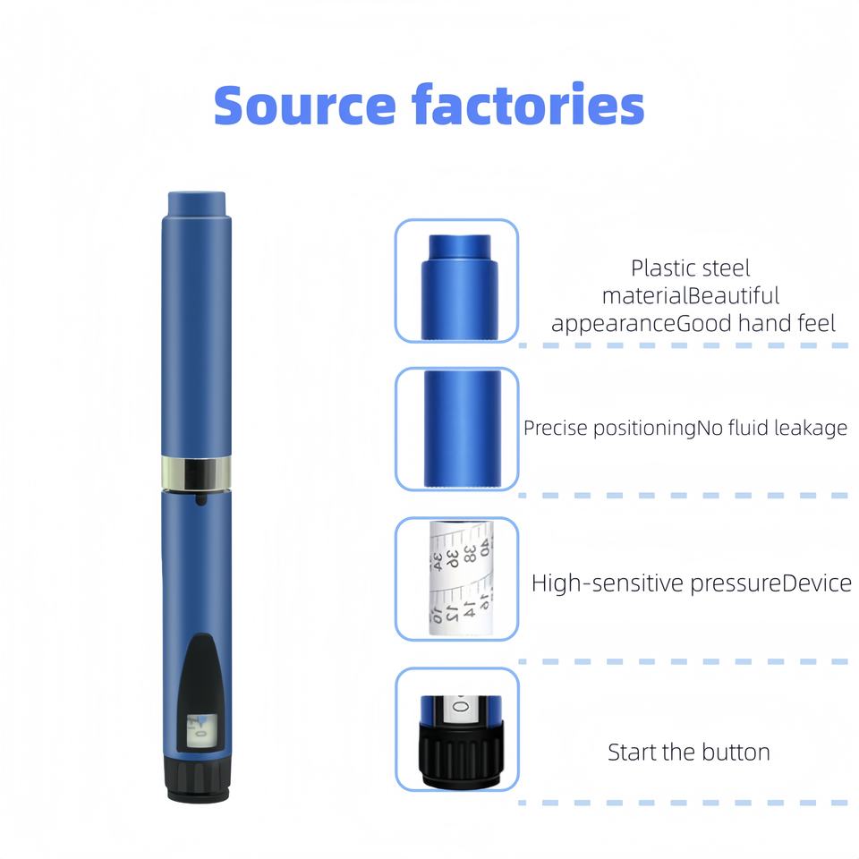 V2 Reusable Metal Injection Pen Insulin Pen 0-60 IU with 3 ml Ink ...