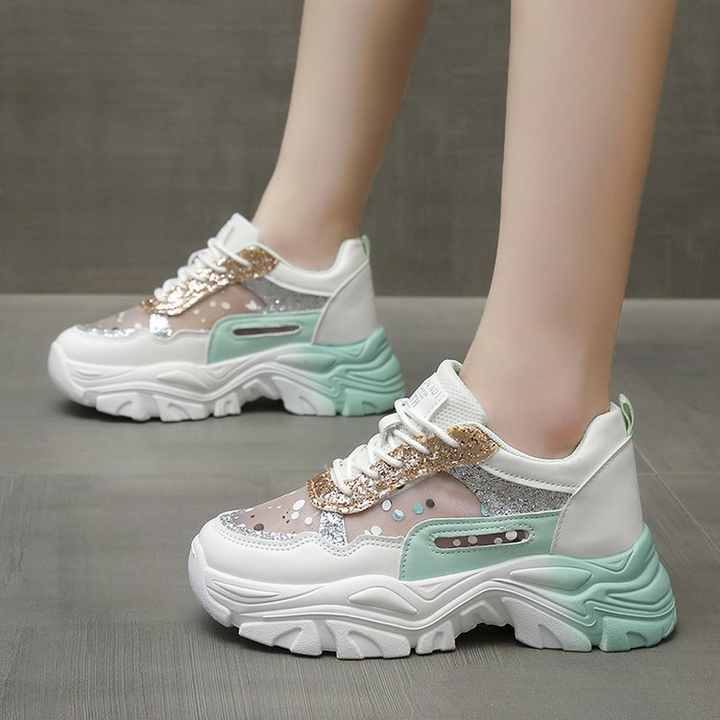 Chunky Shoes for Spring Versatile Solid Color Women's Shoes 5CM Thick ...