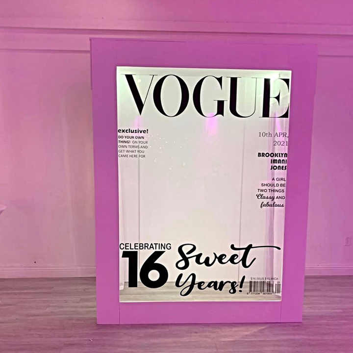 Custom Removable Magazine Photo Booth Decor Event Metal PVC Vogue ...