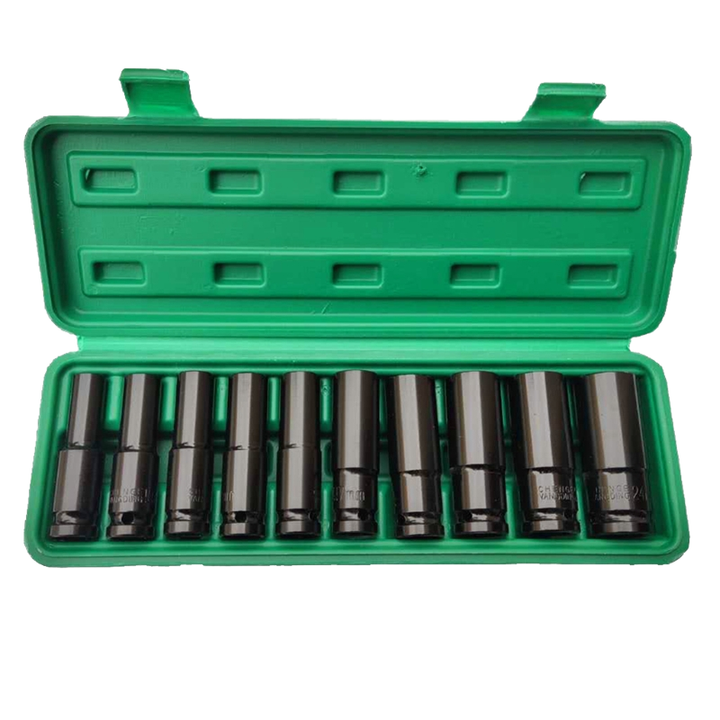 10pcs 1/2 Inch Drive CR-V Deep Hex Impact Socket Set 8-24mm Box Combination Tool| Alibaba.com