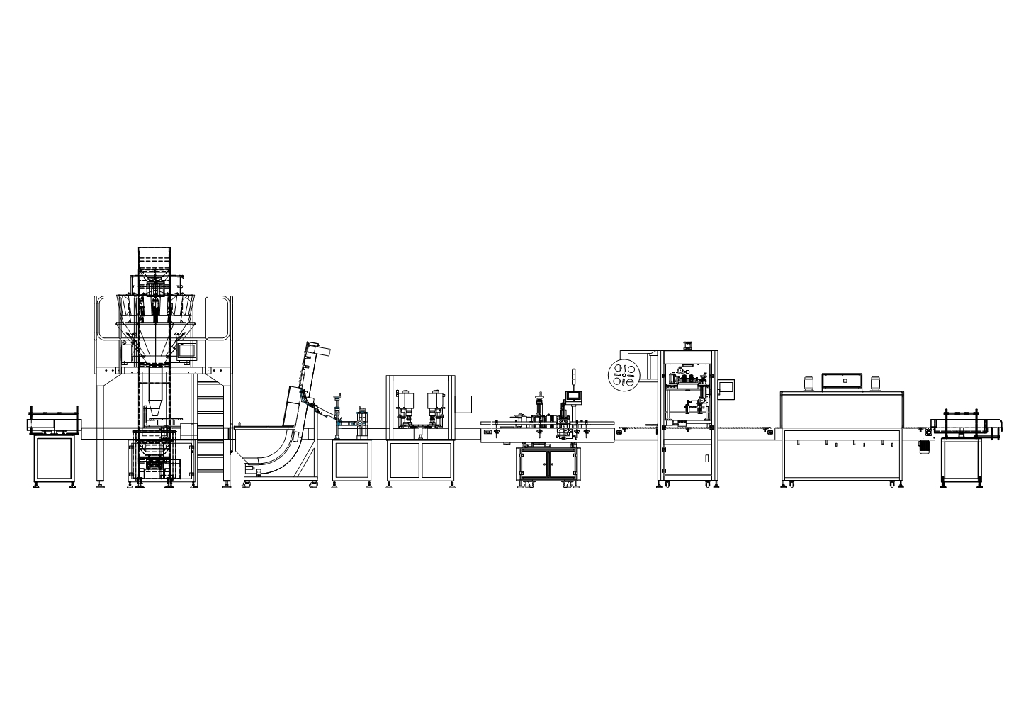Bottles Weighing Filling Capping and Labeling Lines, Multi Weigher Jar ...
