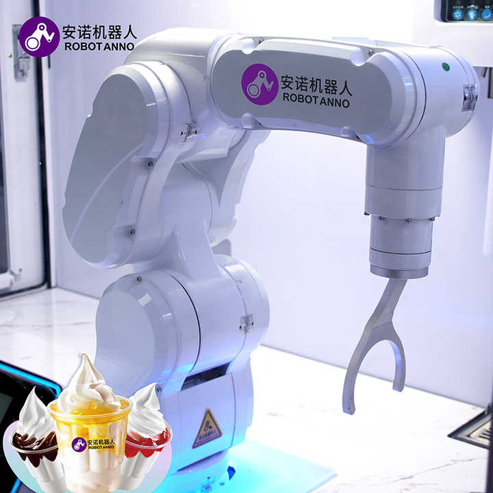 AI Robotic Arm Ice Cream Unmanned Vending System Robot Freshly Made Ice ...