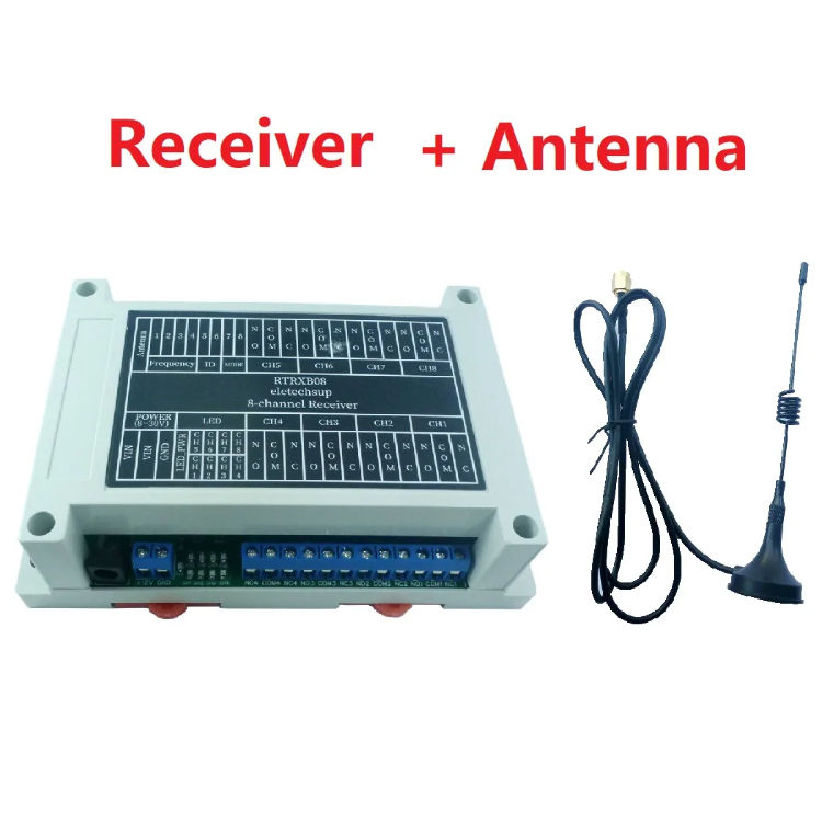 RTTXA08 RTRXB08 TB450 - 8 Channel DC 12V Lora Relay Switch Module