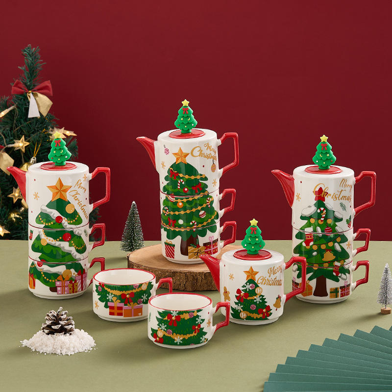 Ins Christmas Creative Gold-plated Ceramic Cup Home Breakfast Milk ...