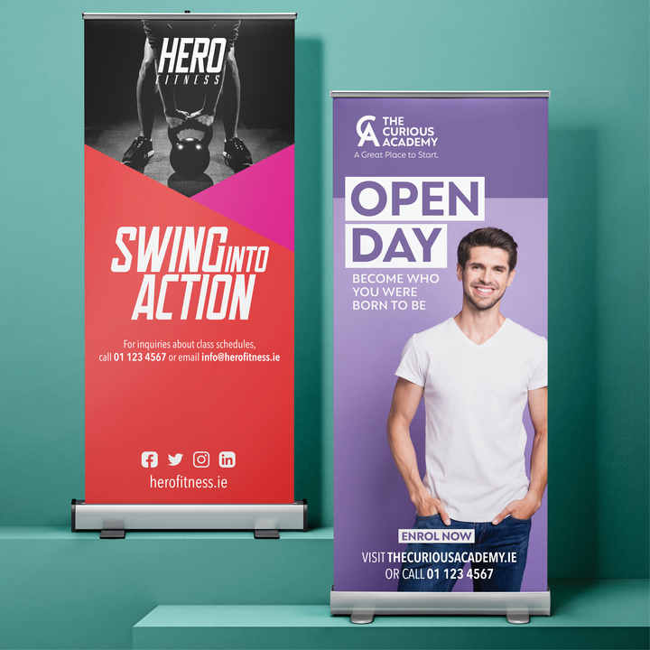 Portable Roll Up Banner Stand 80x200cm for Outdoor Advertising ...