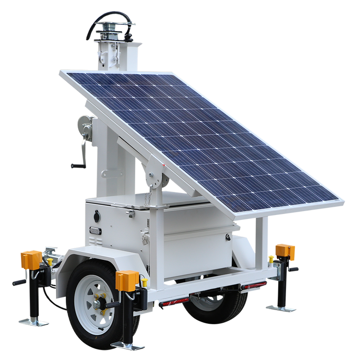 Mobile portable CCTV Solar Powered Trailer with PTZ Dome Cameras ...