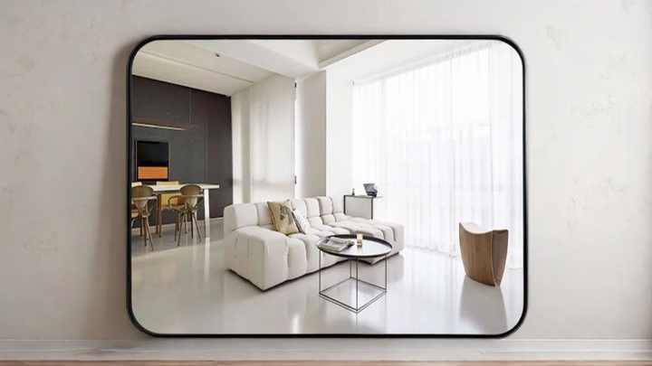 Large Black Rectangular Inset Full Length Long Body Dressing Wall ...