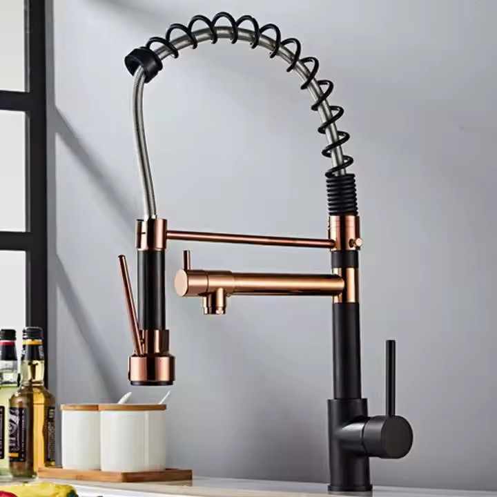 Modern Luxury Rose Gold Double Water Outlet Ready to Ship Kitchen ...