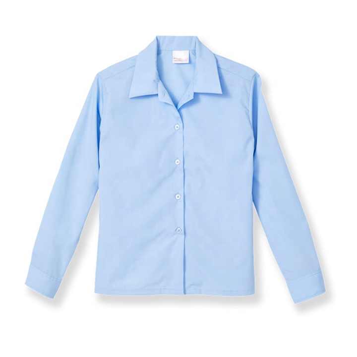 Customized Light Blue School Uniform Blouses for Girls Woven Cotton ...