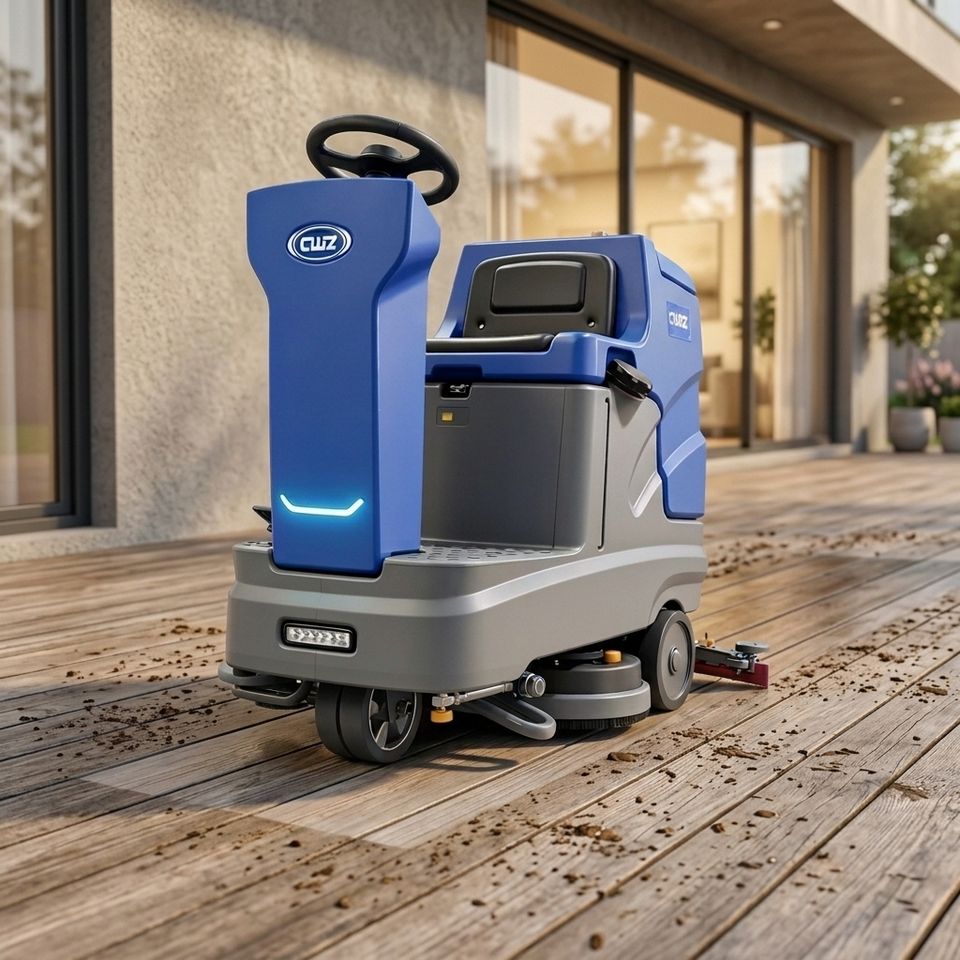 New CWZ Ride-On 24V 100Ah Battery-Powered Industrial Floor Scrubber ...