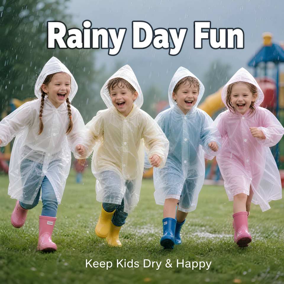 Factory Wholesale Kids EVA Raincoat Custom Logo Reusable Waterproof ...