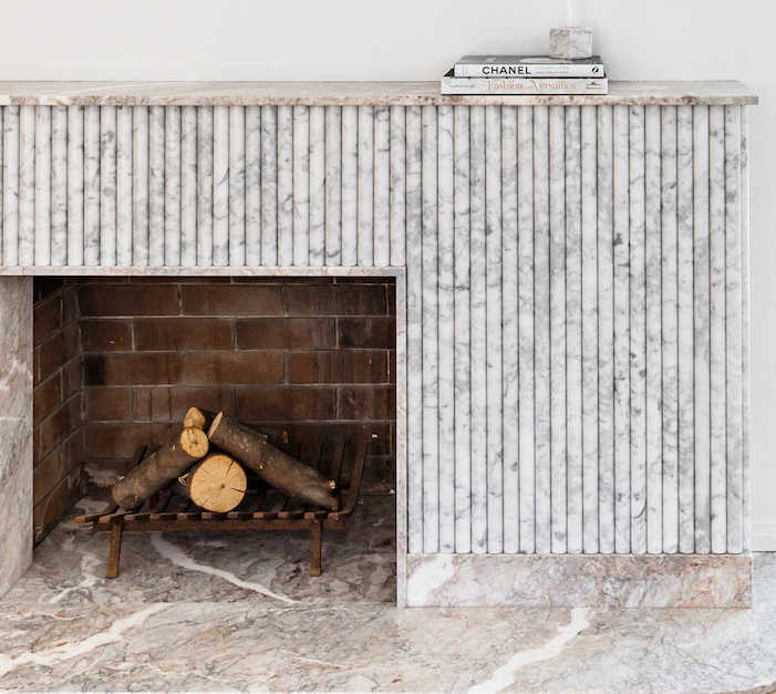 Customized Stone Wall Round Stripe Border Fluted Panel