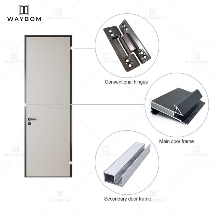 45 Slim Aluminum Invisible Door Frame Hinge Wooden Door